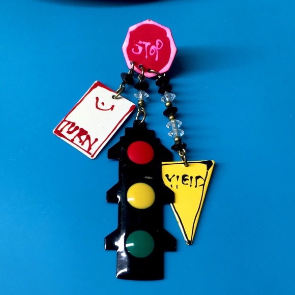 Jewelry | Newhandmade Traffic Signs Dangling Lapel Pin | Poshmark